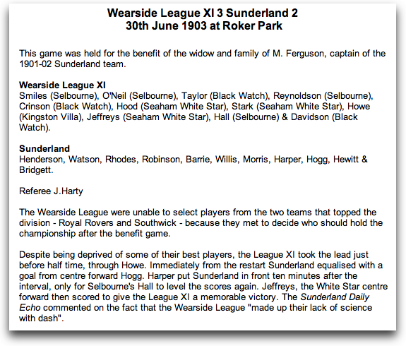 1900's | Wearside League